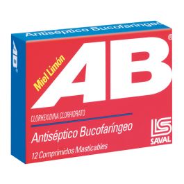 AB Antiséptico Bucofaríngeo - 5mg Clorhexidina 12 Comprimidos