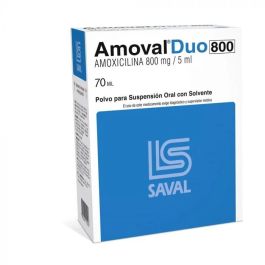 Amoval Duo 800mg/5ml Amoxicilina - 70ml Polvo Suspensión Oral