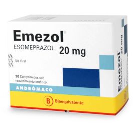 Emezol - 20mg Esomeprazol 30 Comprimidos Recubrimiento Entérico